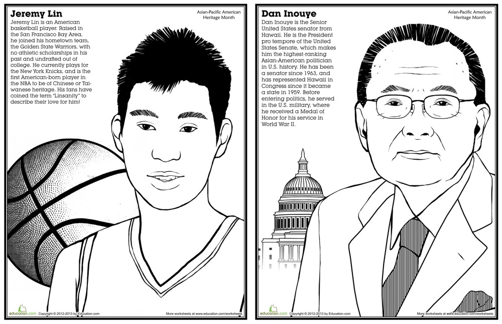 EVAN HAYDEN // Asian-Pacific American History Month coloring pages
